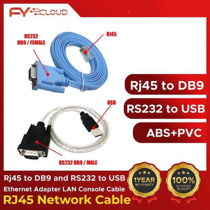 RJ45 Network Cable Serial Cable│Rj45 to DB9 and RS232 to USB│Ethernet ...