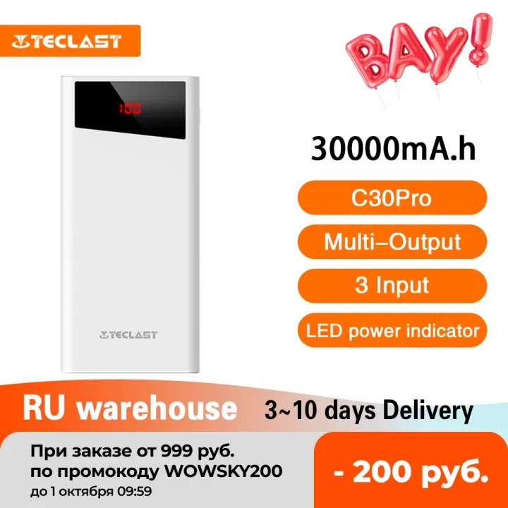 Power Bank Powerbank Teclast C30 Pro 30000mAh 18W Fast Charging 3 Input ...