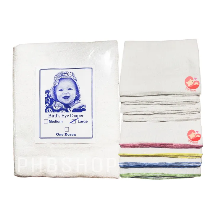 PHBShop | Bird's Eye | Cloth Diaper | Lampin | 12pcs | Lazada PH