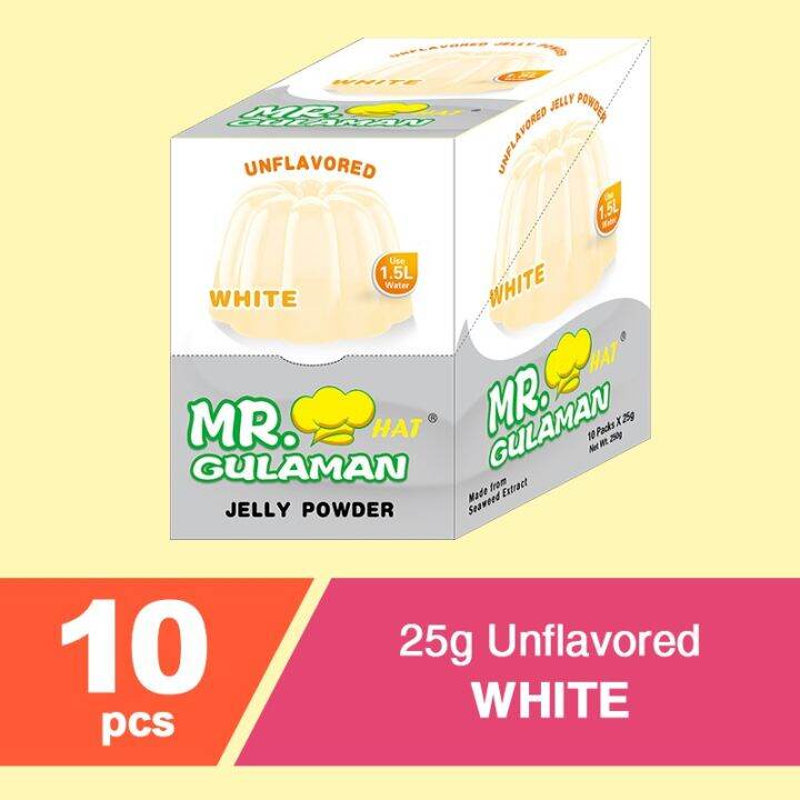 Mr. Gulaman Unflavored WHITE ( 1 BOX - 10 sachets / 25 grams each ...