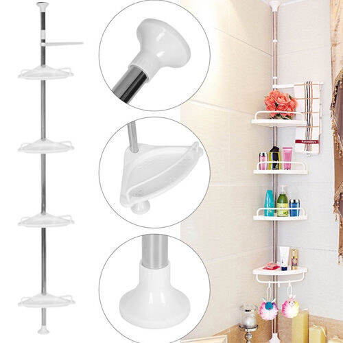 MULTI-CORNER001- 4 Layer Wall Corner Shelf Bathroom Counter Storage ...