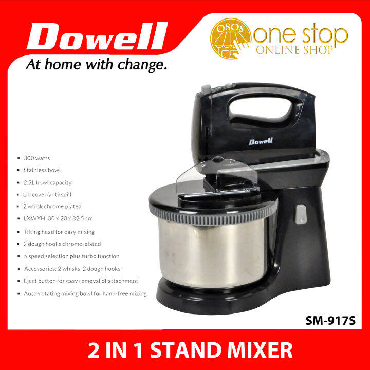 DOWELL Original Powerful 2.5L 5-Speed 2 in 1 Stand & Hand Mixer SM-917S ...