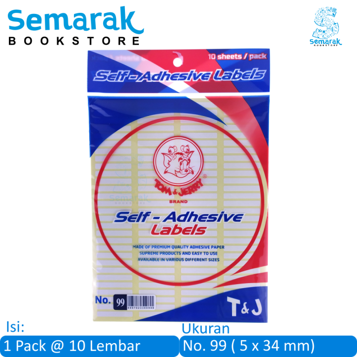 Tom & Jerry Sticker Self-Adhesive Labels Stiker Label No. 99 (5 x 34 mm ...