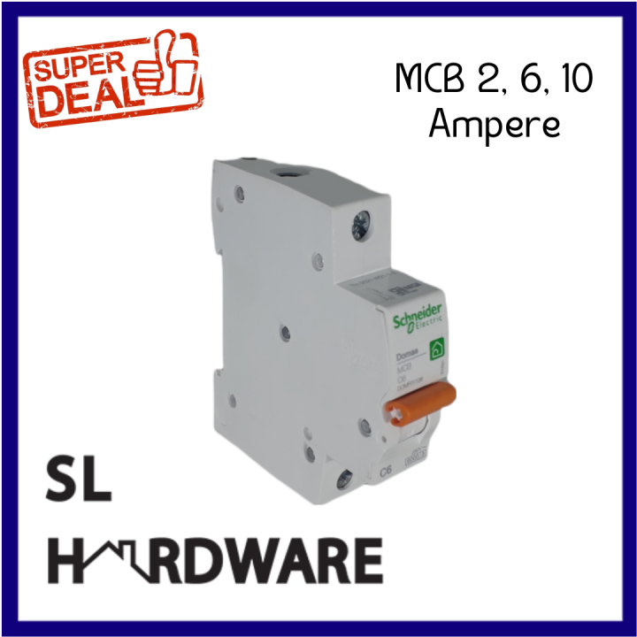 Schneider MCB 1P Phase 2A, 6A, 10A, Amper Ampere ORIGINAL SNI | Lazada Indonesia