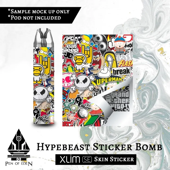 Hypebeast Sticker Bomb Oxva Xlim SE Skin Sticker (STICKER ONLY! DEVICE ...