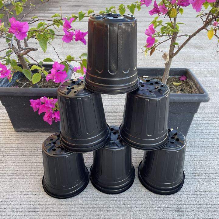 M&A PHC 6pcs (16-29cm) Black PVC Nursery pots/Long Height PVC Pots ...