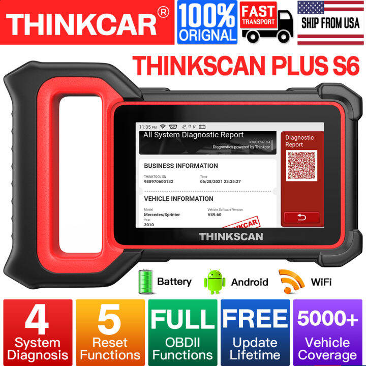 THINKCAR Thinkscan Plus S6 OBD2 Scanner Automotive Auto Scan Engine/ABS ...