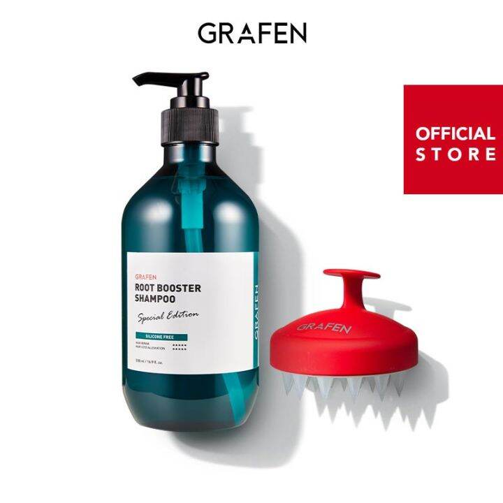 [GRAFEN] Root Booster Shampoo 500ml + Edge Finger Red | Lazada.co.th