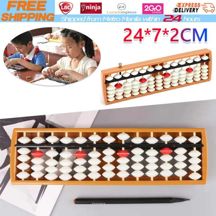 Portable Japanese 13 Digits Column Abacus Arithmetic Soroban Caculating ... Portable Japanese 13 Digits Column Abacus Arithmetic Soroban Caculating ...