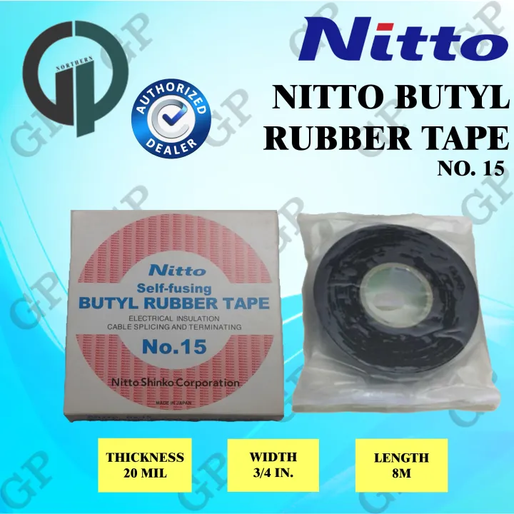 Nitto Self-Fusing Butyl Rubber Tape 3/4 inches 8 meters ( Made in Japan ...