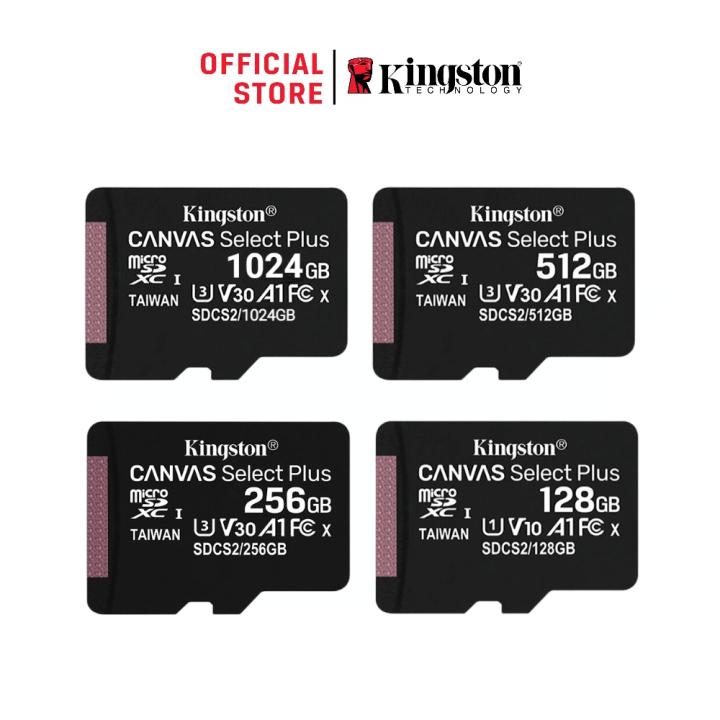 Kingston Canvas Select Plus 128GB 256GB 512GB 1TB microSD Card with Android A1 Performance Class ...