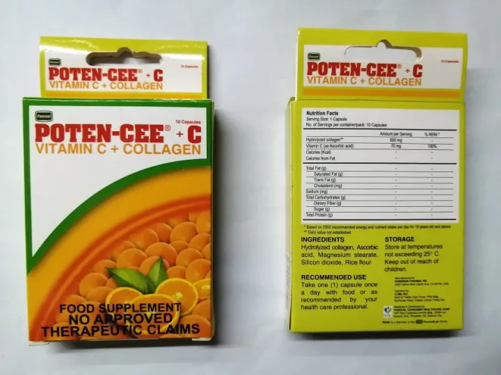 Authentic POTENCEE Plus C Collagen 10 Capsules | Lazada PH