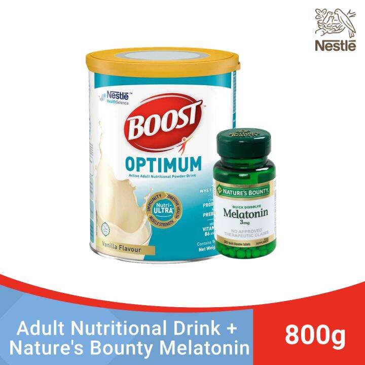 NESTLE BOOST Optimum Vanilla Adult Milk Powder 800g with NATURE'S BOUNTY MELATONIN | Lazada PH