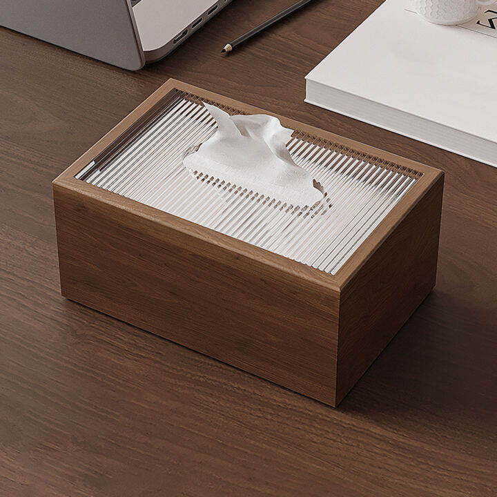caosu Wooden Tissue Box Tissue Box for Office Chinese Style Wood Tissue ...