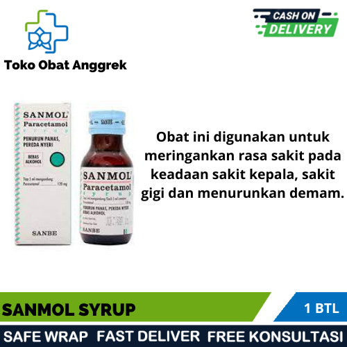 SANMOL SYRUP 60 ML/MENURUNKAN DEMAM / PUSING/MERIANG/NYERI | Lazada ...