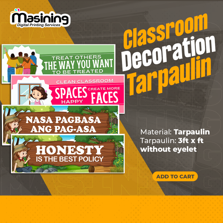Classroom Decoration Tarpaulin 3ft x 1ft no eyelet | Lazada PH