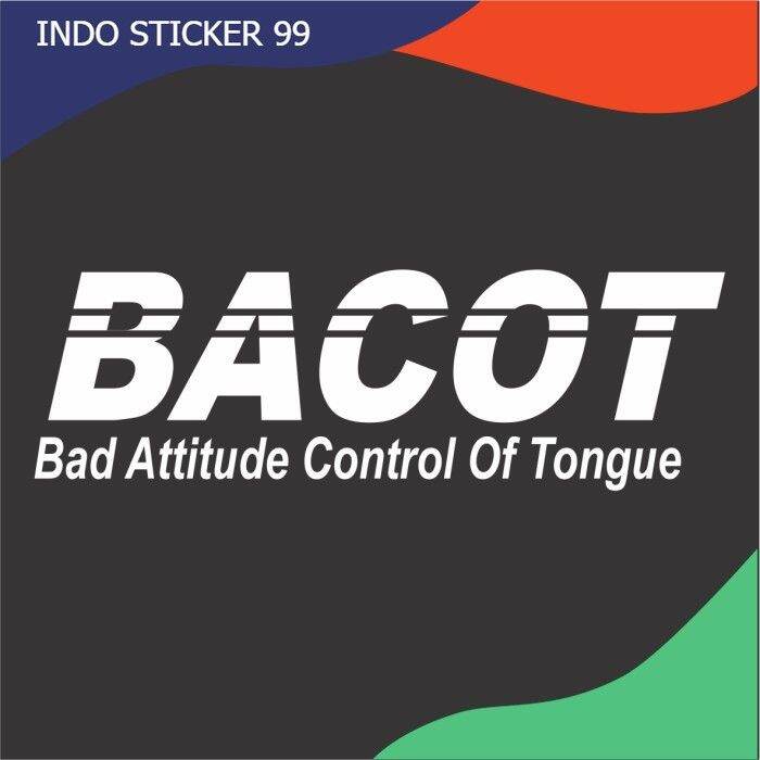 STIKER TULISAN BACOT CUTTING STICKER BACOT UNTUK MOTOR - Putih, 15x5 cm ...