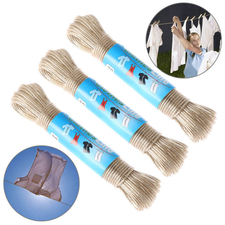 20m Practical Steel Core Storage Strap Portable Clothesline Rope ...