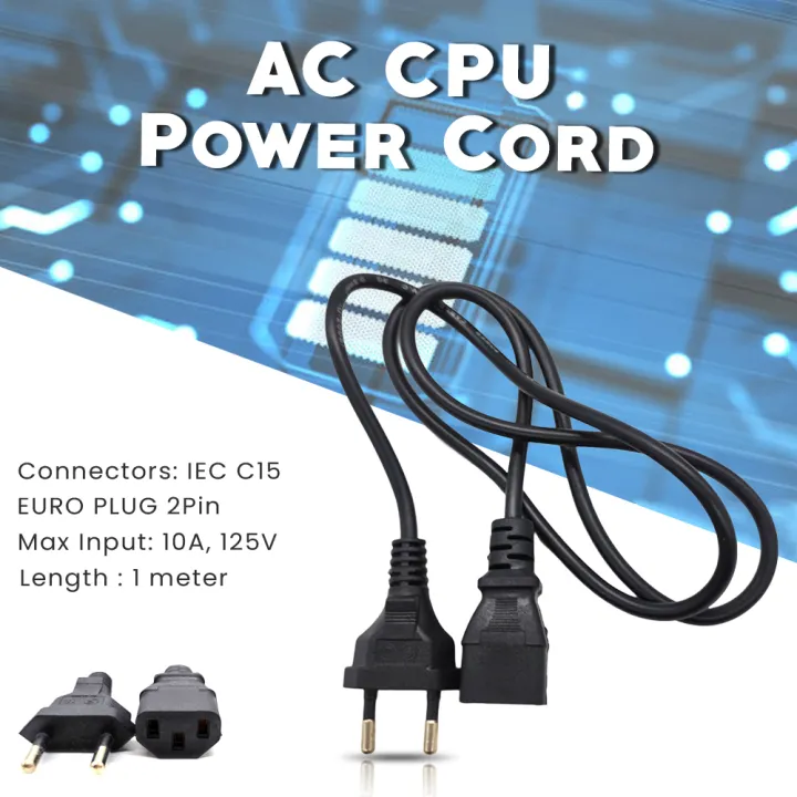 Hodeso CPU Monitor Power Cable Power Cord 1 meter Computer line AC ...