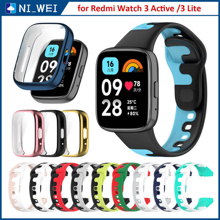 For Redmi Watch 3 Active Silicone Color Matching Strap and Case Soft Wristband for Redmi Watch 3 ...