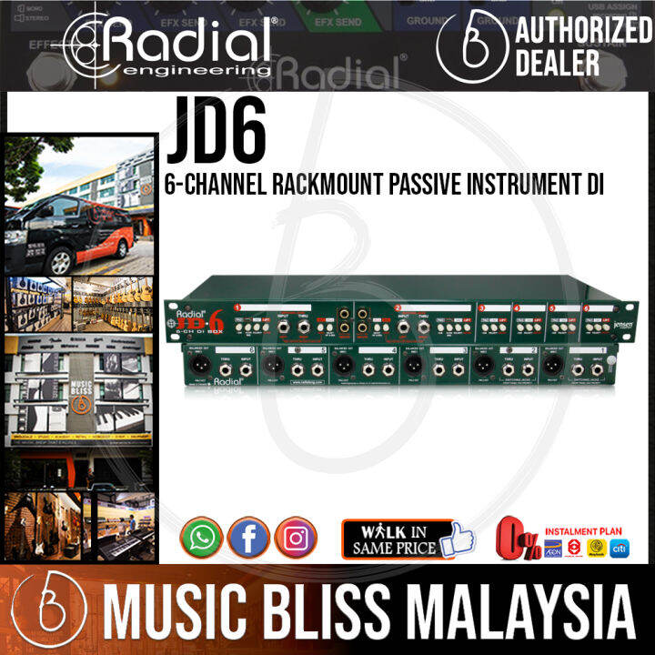 Radial Engineering JD6 6-Channel Rackmount Passive Instrument DI (JD-6 ...