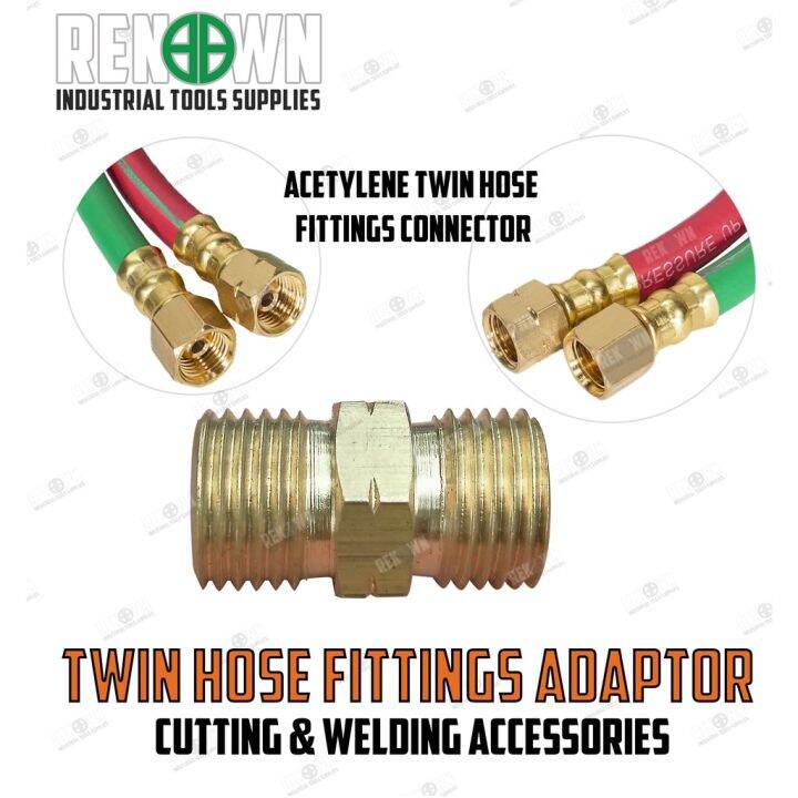 Oxygen / Acetylene Twin hose Fittings Connector / Nipple / Adaptor ...