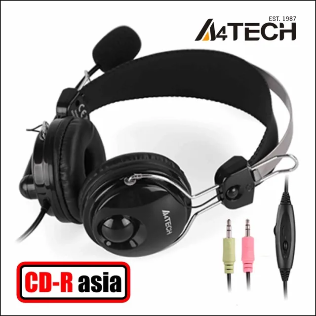 A4TECH HS-7P ComfortFit Stereo Headset Headphone with Mic - Black | Lazada PH