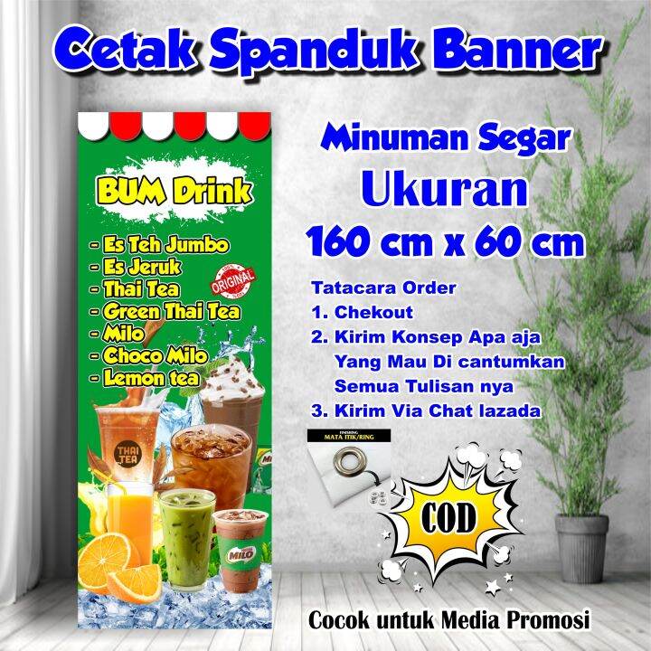 Spanduk Banner Minuman Segar Ukuran 160 x 60 cm | Lazada Indonesia
