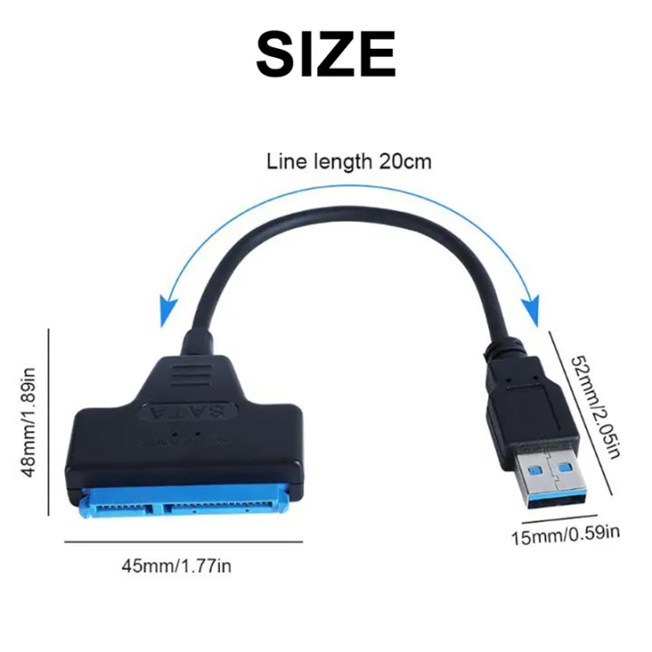 CSPP USB 3.0 SATA Cable Sata To USB 3.0 Adapter 2.5 Inch Hard Drive 22 ...