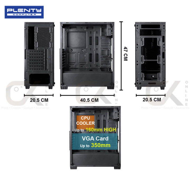 เคส PLENTY CASE รุ่น ECLIPSE (EC09) ATX Mid Tower (Color KRD) ( ไม่มี ...