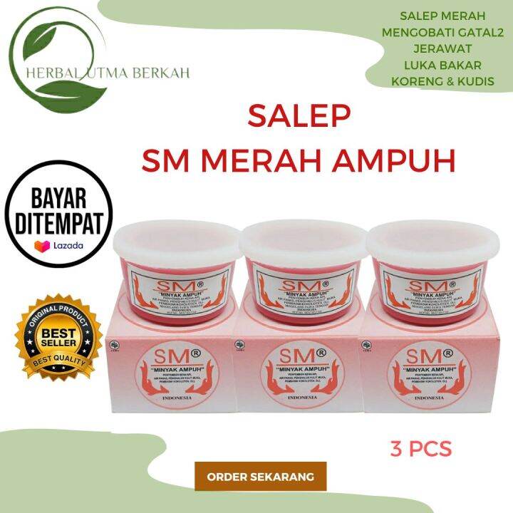[ 3 pcs ] Minyak Ampuh SM | Salep Merah Tradisional | Lazada Indonesia