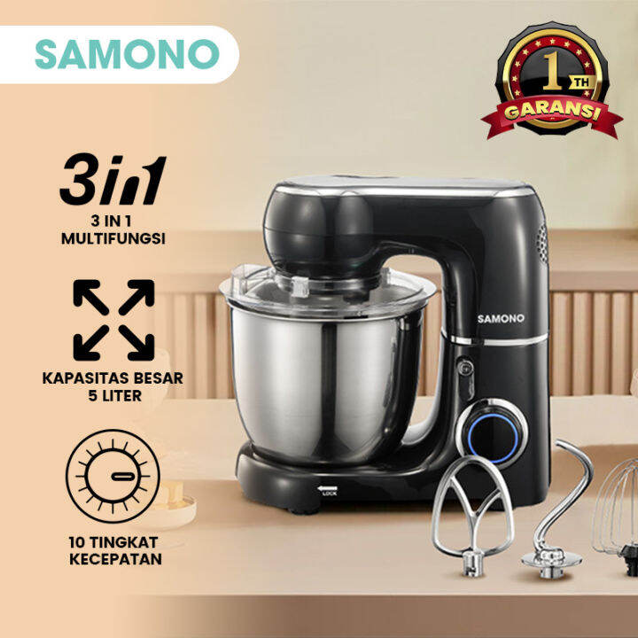 MIXER SAMONO SW-KM550 Stand Mixer 5 Liter Pengaduk Adonan 3in1 Mixer ...
