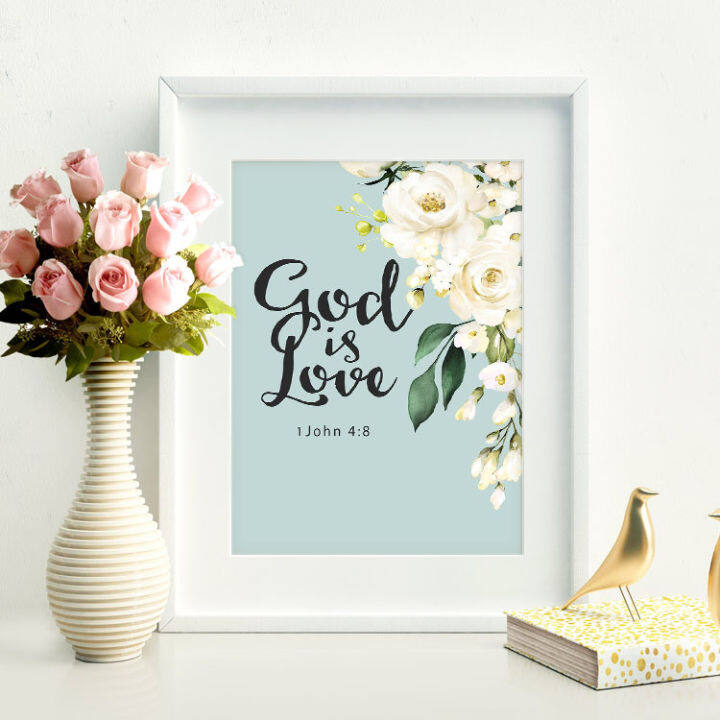 Bible Verse HD Wall Art A4 LAMINATED - God is Love - 1 John 4 8 | Lazada PH