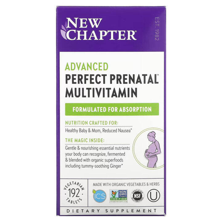 New Chapter Perfect Prenatal MultiVitamin (192 Vegetarian Tablets ...