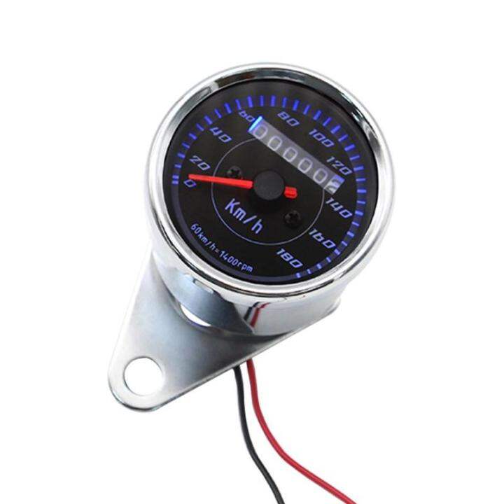 Universal Dc 12V Blue Led Backlight Indicator Retro Motorcycle Mileage ...