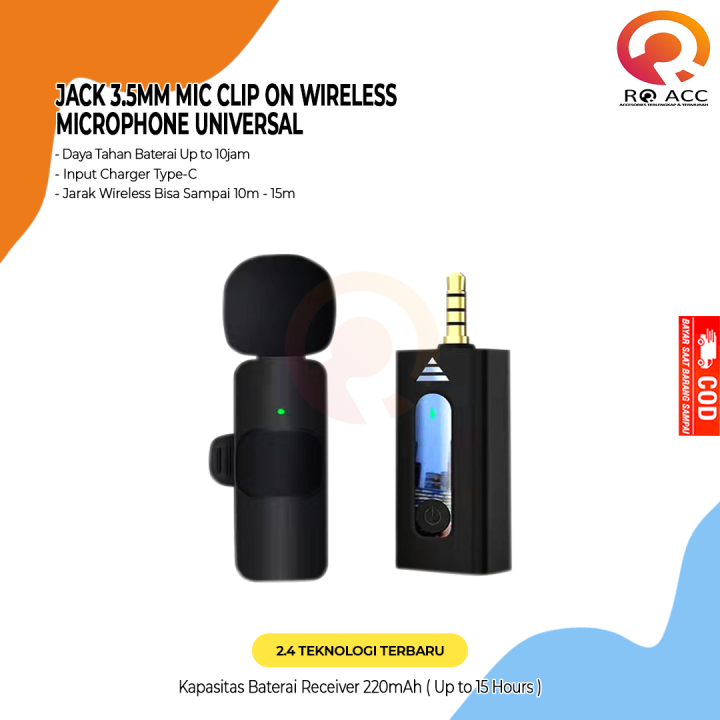 [RO ACC] K35 JACK 3.5MM MIC CLIP ON WIRELESS MICROPHONE UNIVERSAL ...