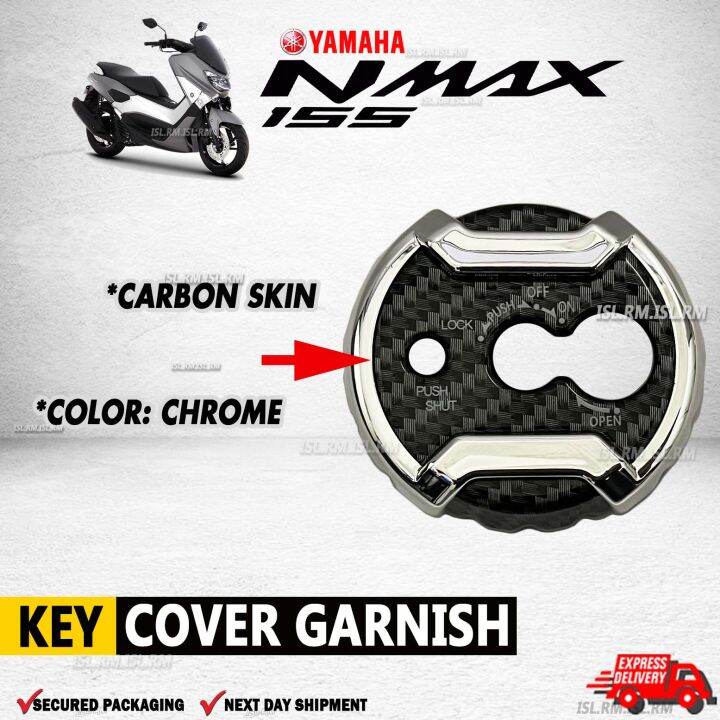 Yamaha NMAX V1 key cover garnish carbon chrome silver plug and play ...
