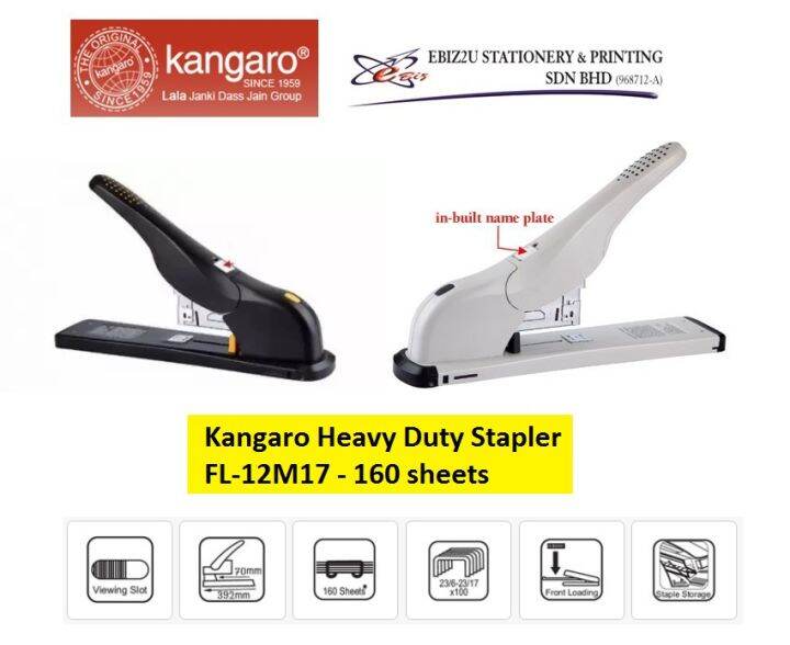 Kangaro Heavy Duty Stapler FL-12M17 - 160 sheets (alat pengokot, kawat ...