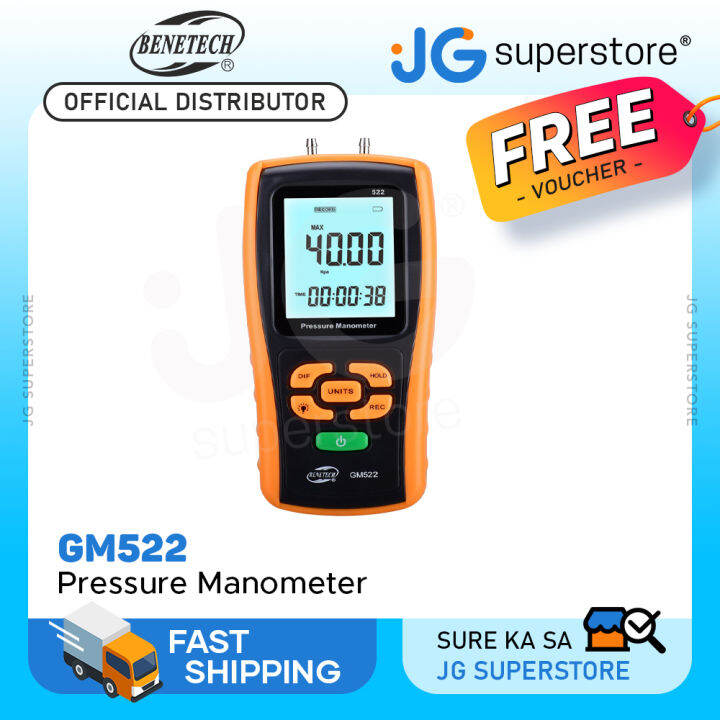 Benetech GM522 Digital Pressure Guage Manometer (Battery Included) with ...