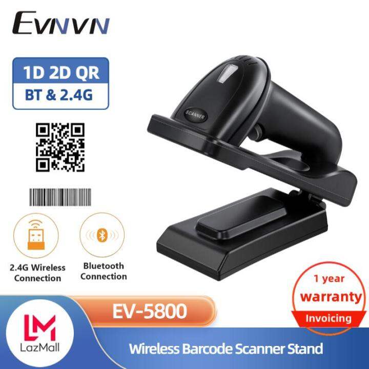 Evnvn Barcode Scanner Cradle Bluetooth Wireless Wall Mountable, 2.4G ...