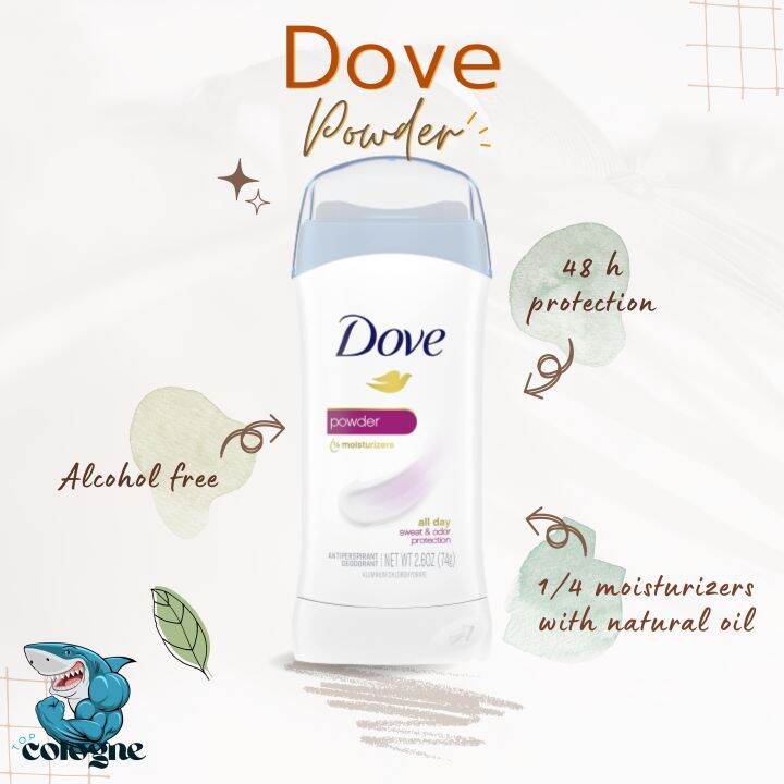 Dove Powder Deodorant Stick โดฟ โรลออนลดเหงื่อพร้อมระงับกลิ่นกาย (74g ...