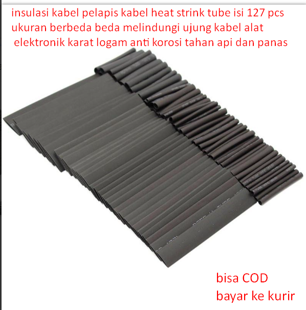 insulasi kabel pelapis kabel heat strink tube isi 127 pcs ukuran ...