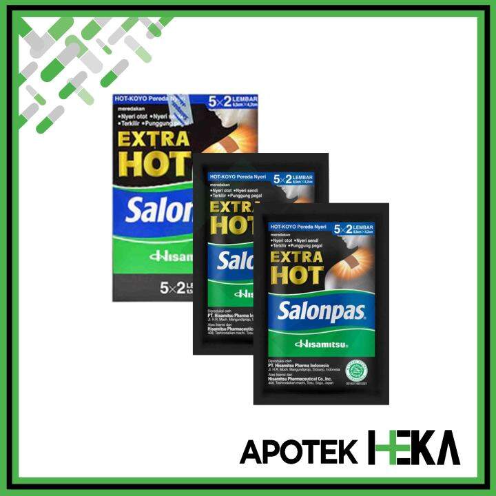 Salonpas Extra Hot Hitam 5x2 lembar Box isi 10 - Koyo Pereda Nyeri ...