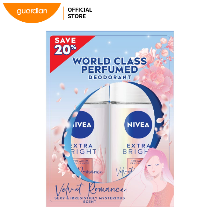 Nivea Woman Roll On Extra Bright Velvet Romance 50Mlx2 | Lazada