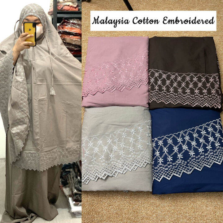 Prayer Mukna Set Cotton Embroidered Malaysia | Lazada PH