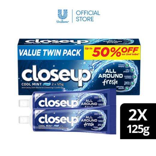 [TWIN PACK] Closeup All Around Fresh Gel Toothpaste Cool Mint 125g ...