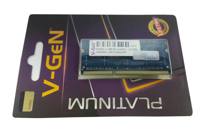 RAM DDR3/DDR3L Sodimm V-GeN Platinum 2GB PC10600 1333Mhz Memory Laptop ...