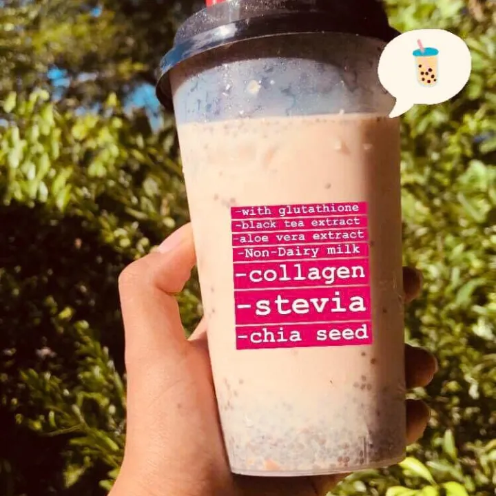 BeauTea Milk Tea with chia seeds+Glutathione and L-Carnitine 10 sachet ...