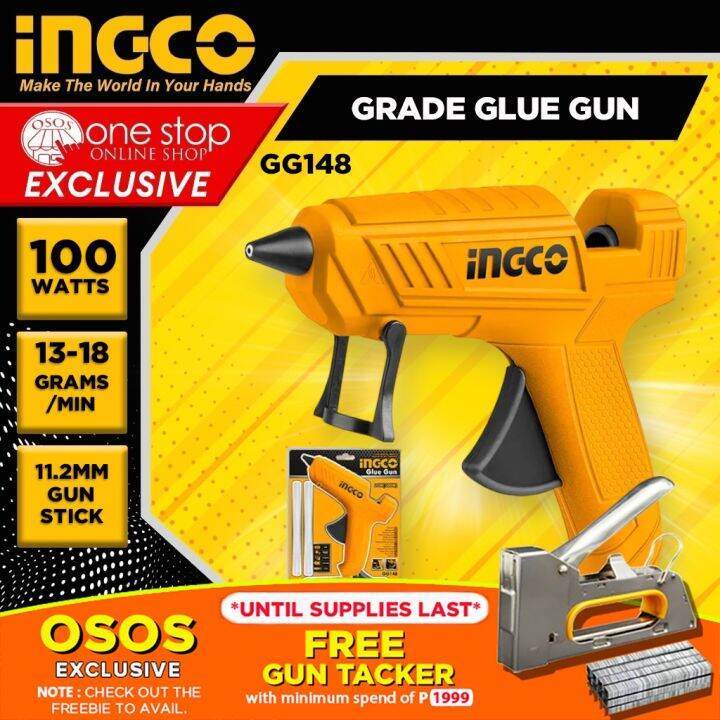 INGCO SUPER HEAVY DUTY Industrial Grade Glue Gun with Glue Stick 100W ...