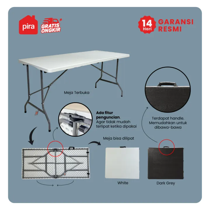 PIRA - FOLDA FT152 H Meja Serbaguna / Meja Lipat Outdoor / Meja Taman ...